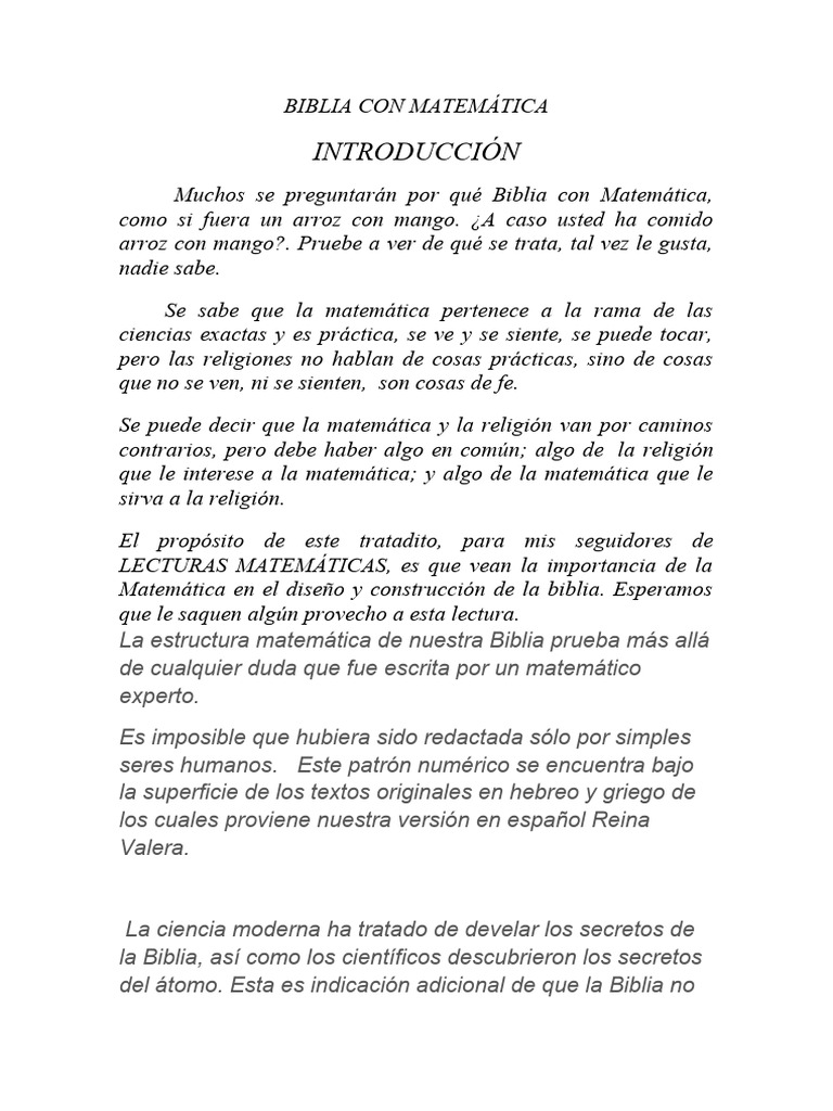 Biblia Con Matemática | PDF | Biblia | Jesús