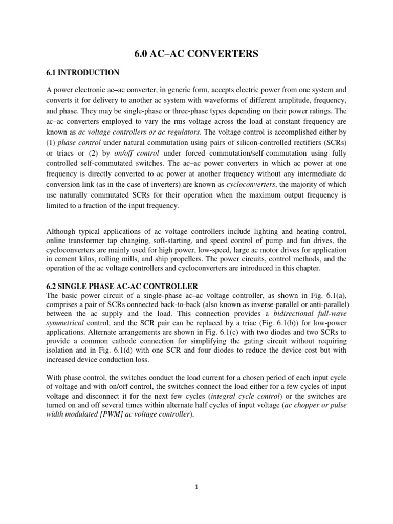 Ac To Ac Converters | PDF | Alternating Current | Rectifier