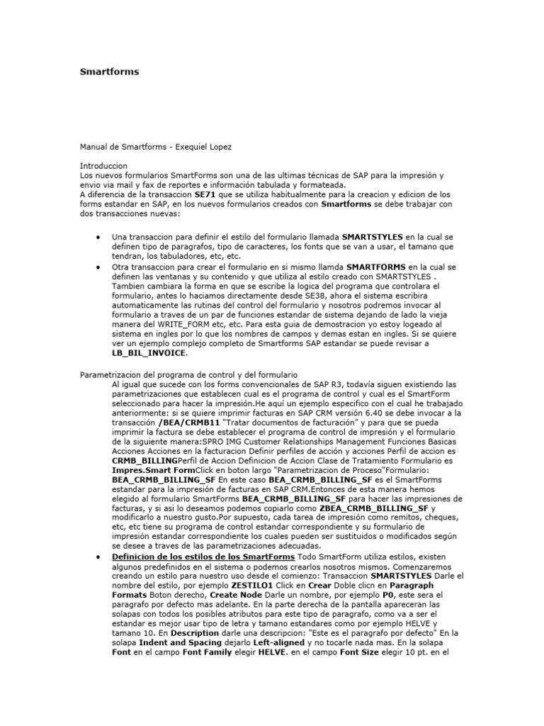 Manual Inicial Smartforms | PDF | Interfaces gráficas de usuario | Programación de computadoras