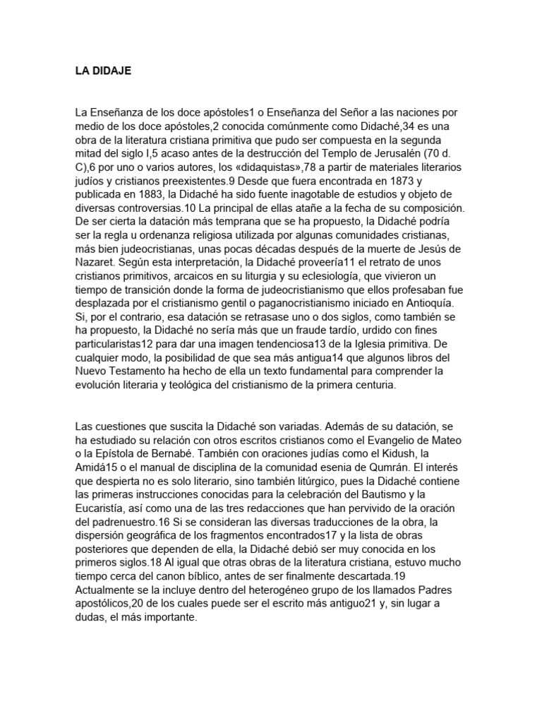 La Didaje | PDF | orador del Señor | Religiones abrahámicas
