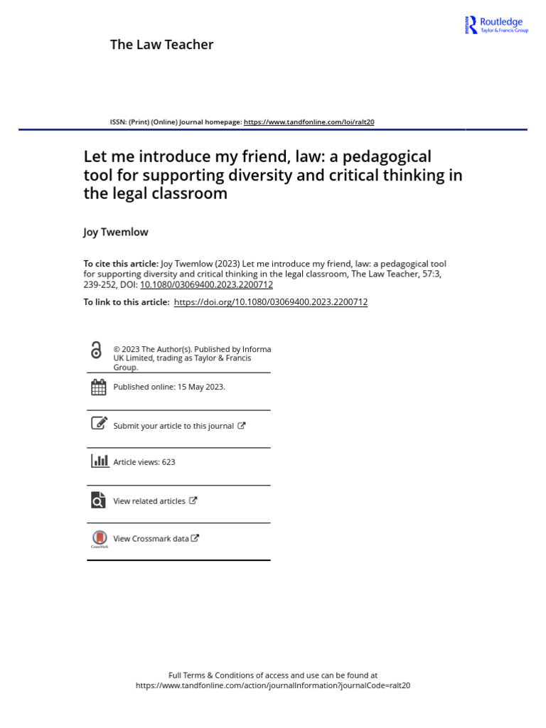 00-Let Me Introduce My Friend - Law - A Pedagogical Tool For Supporting Diversity and Critical ...