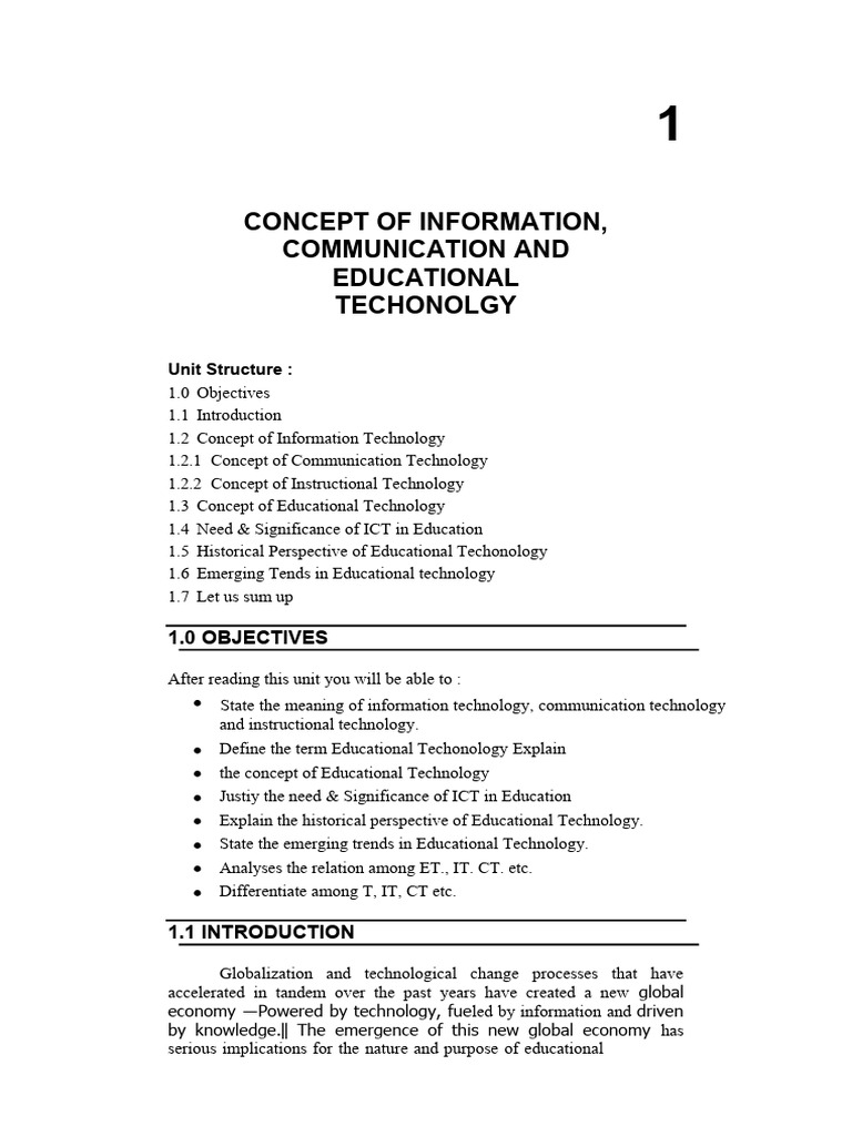1 Concept of Information Communication A | PDF | Educational Technology ...
