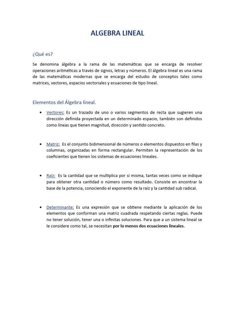 ALGEBRA LINEAL | PDF | Linealidad | Álgebra lineal
