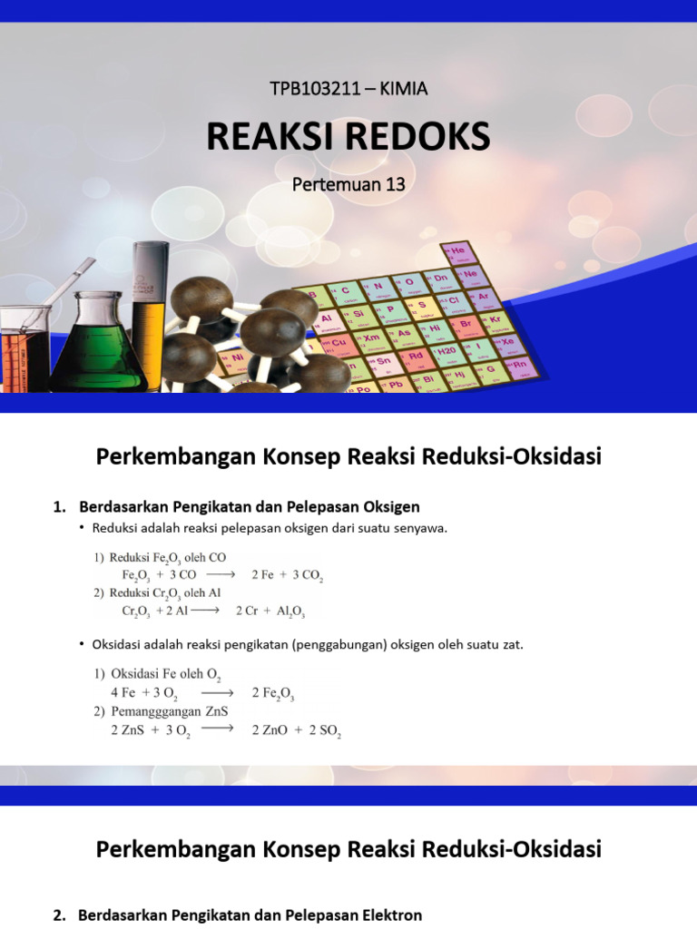 Pemahaman Reaksi Redoks dalam Kimia | PDF | Sains & Matematika
