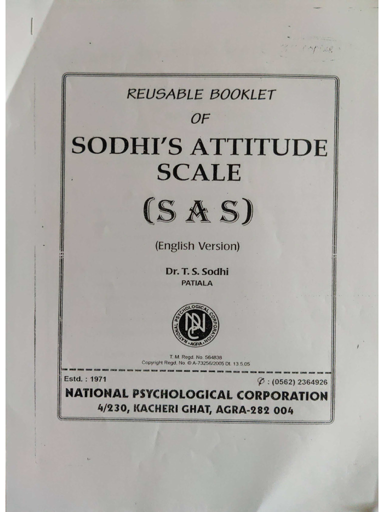 Sodhis Attitude Scales 1 | PDF