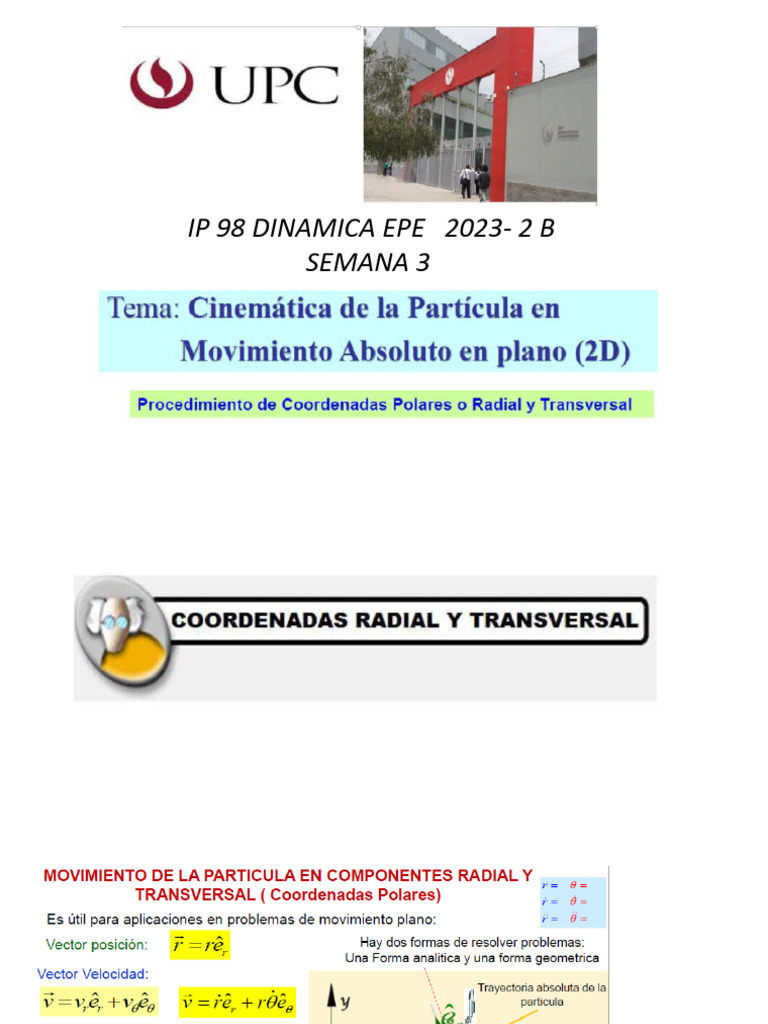 Ip 98 Unidad 1 Semana 2 Clase 2 Coordenadas Polares 2023 - 2b | PDF