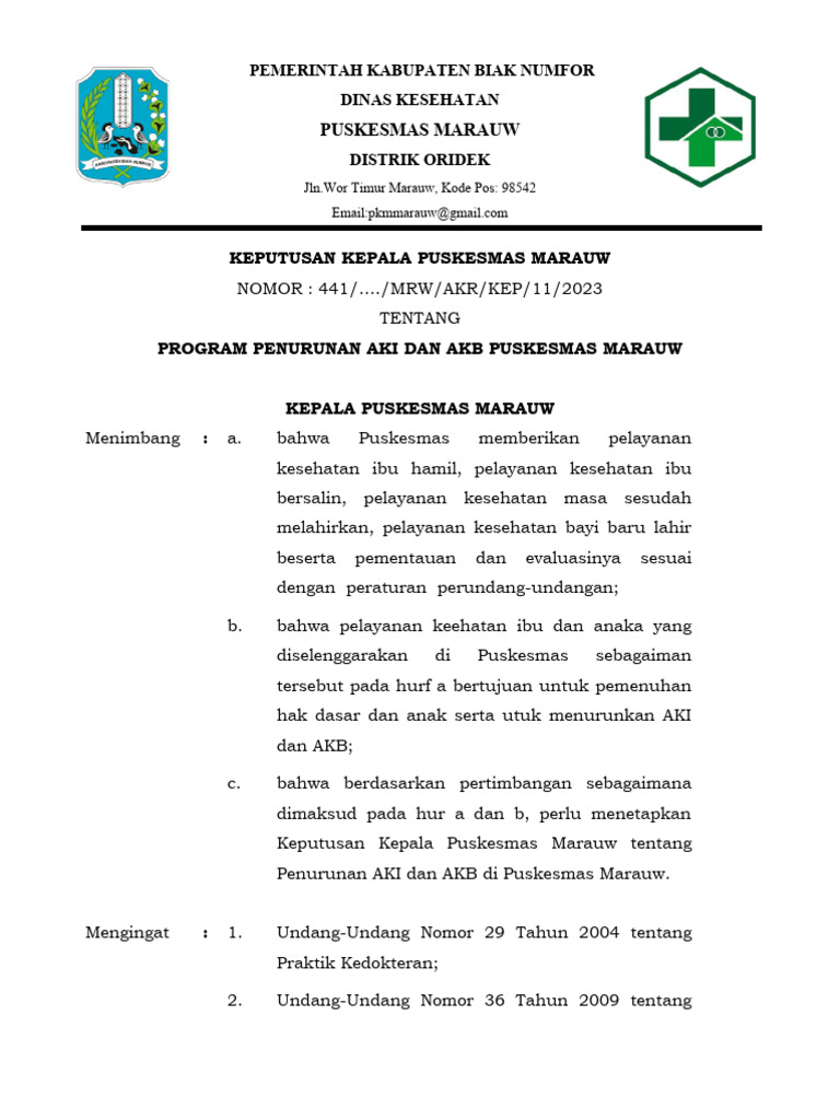 SK Program Penurunan Aki Akb | PDF