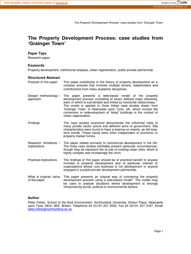 Property Development Process Case Study | PDF | Market (Economics) | Yield (Finance)