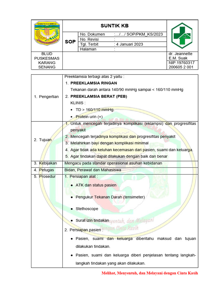 Sop KB - Suntik-2 | PDF