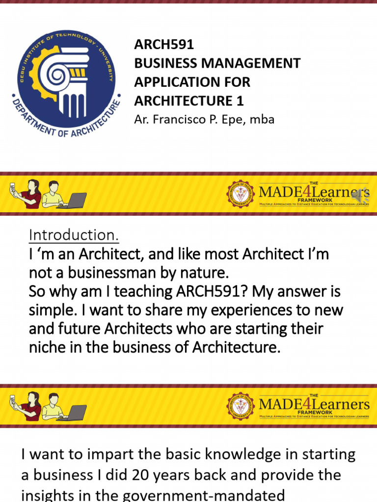 ARCH591 1. Introduction. Mindset | PDF | Employment | Architect