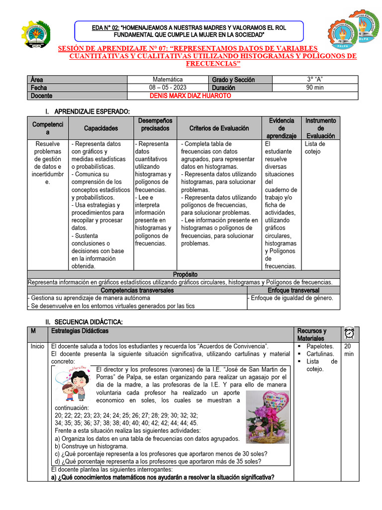 3°-Sesion 7 - Eda 2 | PDF | Histograma | Estadísticas