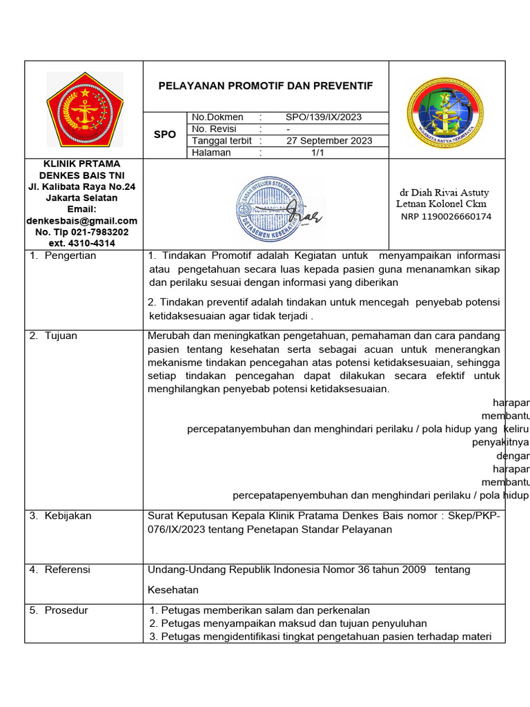 Pelayanan Kesehatan Promotif dan Preventif | PDF