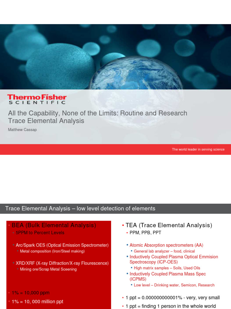 All The Capability, None of The Limits: Routine and Research Trace Elemental Analysis | PDF ...