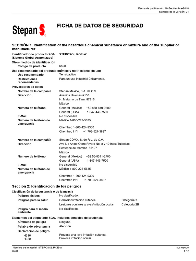 52_STEPOSOL ROE W (1) | PDF | Residuos | Propiedad intelectual