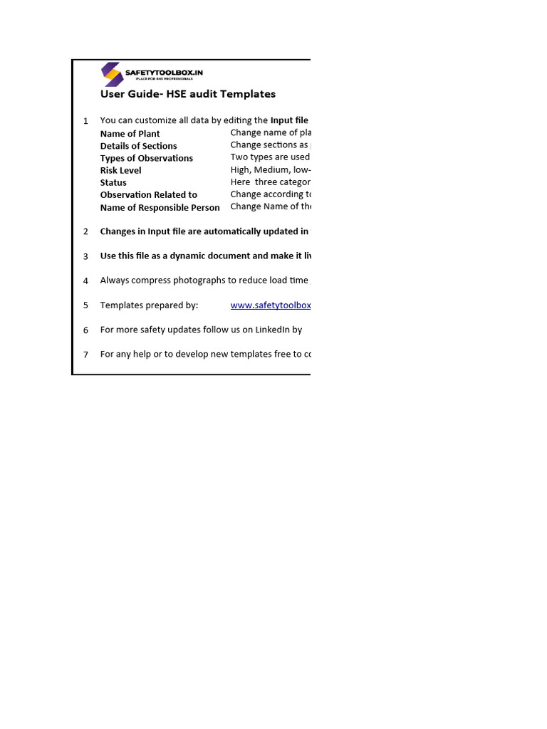 HSE Audit Template | PDF | Computing | Information Science HSE Audit Template | PDF | Computing | Information Science