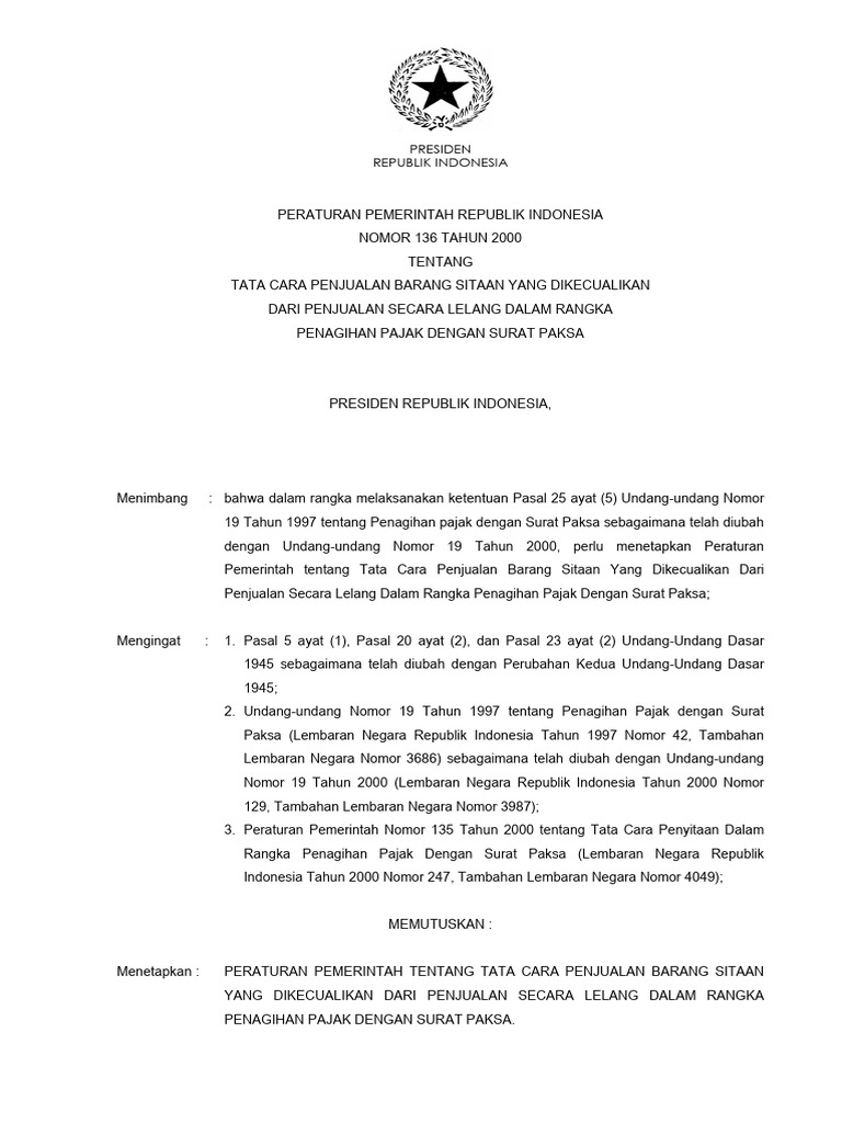 Tata Cara Penjualan Barang Sitaan Pajak | PDF