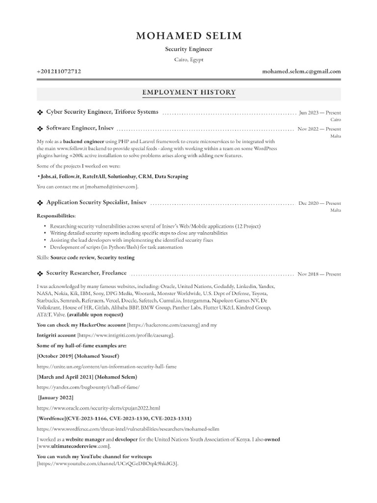 Mohamed - Selim CV 2023 | PDF