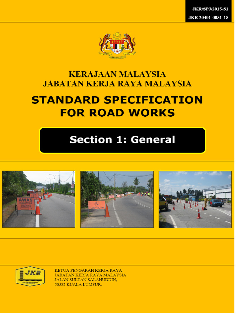 Standard Specification For Road Works Section 1 - General | PDF