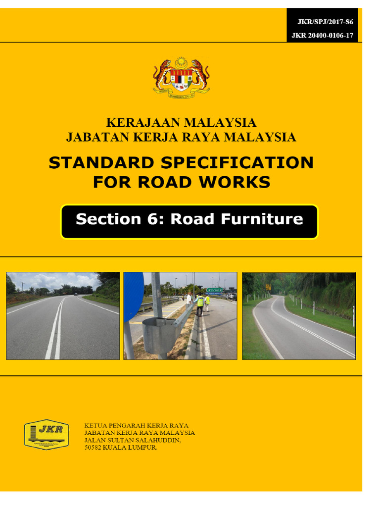 Standard Specification For Road Works Section 6 - Road Furniture | PDF