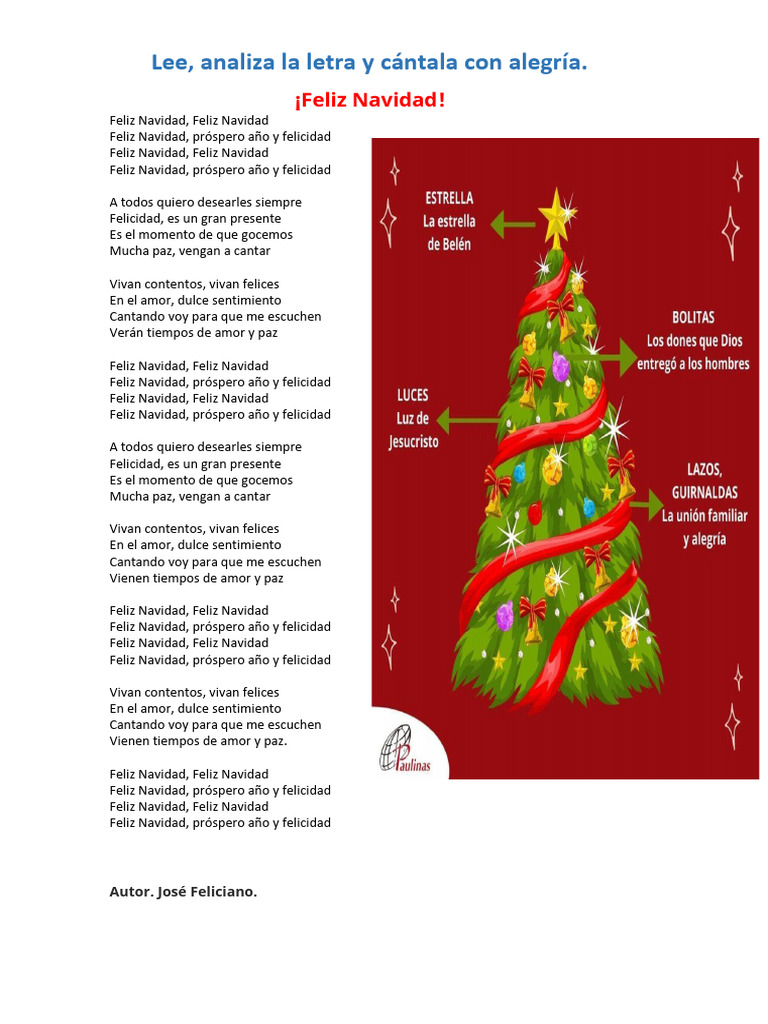 Letra de "Feliz Navidad" en Español | PDF | Arte