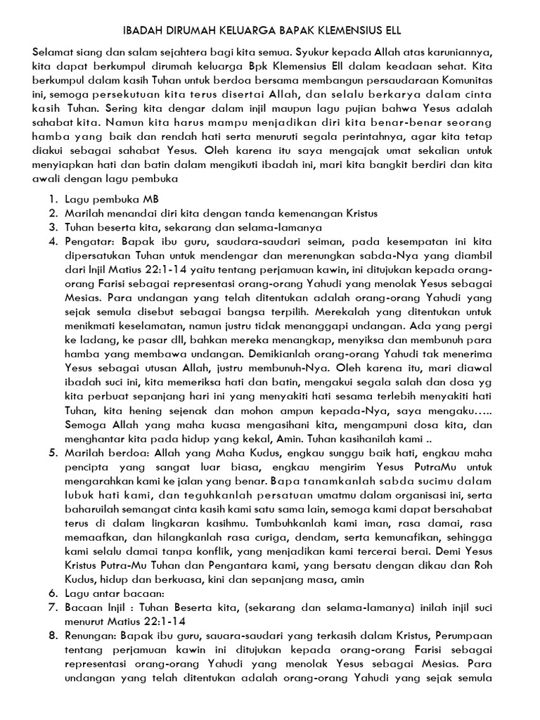 IBADAH PERSEKUTUAN GURU KRISTEN SMK N 1 SORONG-contoh | PDF IBADAH PERSEKUTUAN GURU KRISTEN SMK N 1 SORONG-contoh | PDF