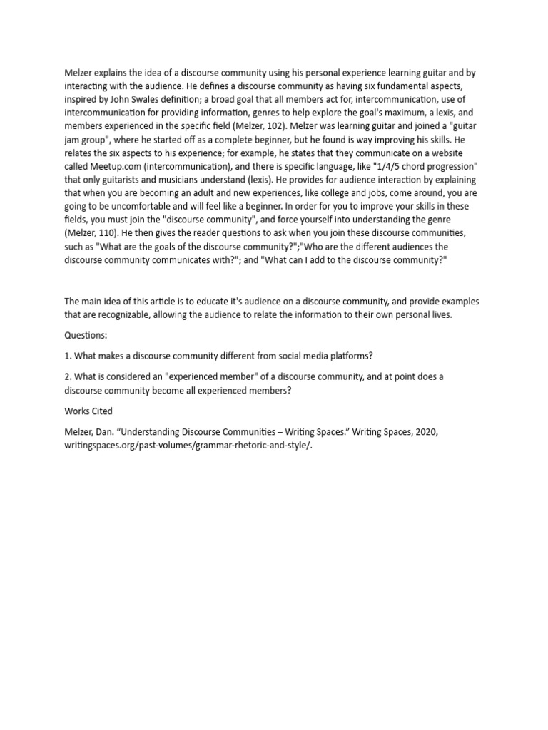 Understanding Discourse Communities | PDF