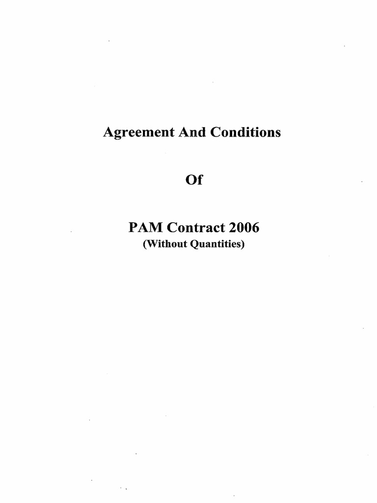 PAM Contract 2006 (Without Quantity) | PDF | Insurance | Employment