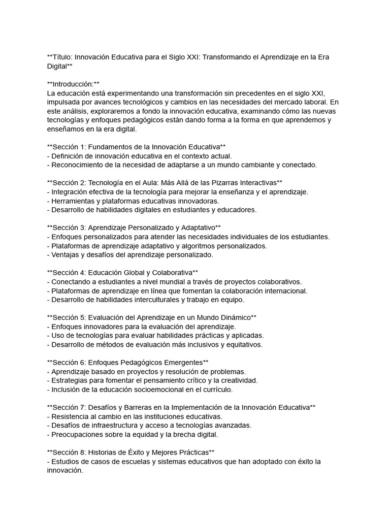 innovacion en la educacion | PDF | Aprendizaje | Cognición