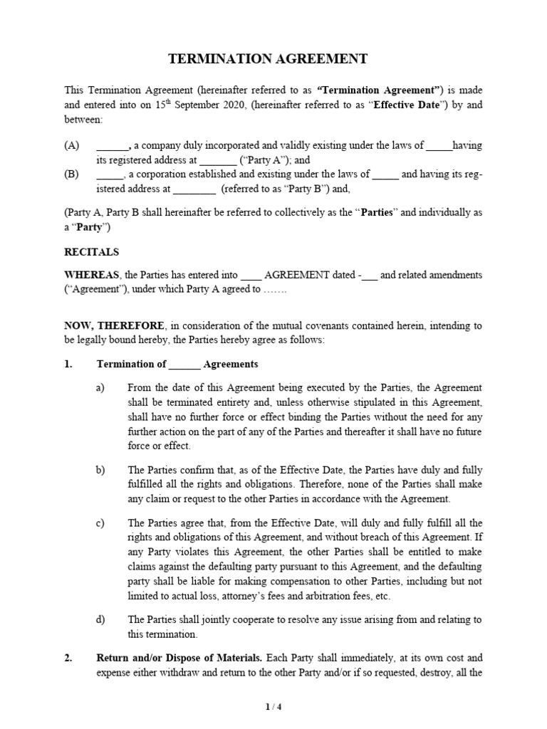 Liquidation - Termination Form | PDF | Arbitration | Private Law