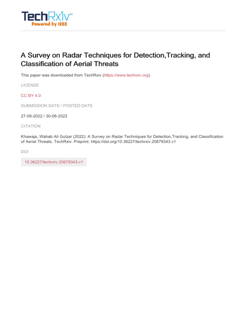 Main Manuscript Submitted | PDF | Radar | Amplifier