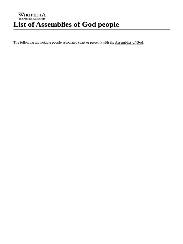 List_of_Assemblies_of_God_people | PDF