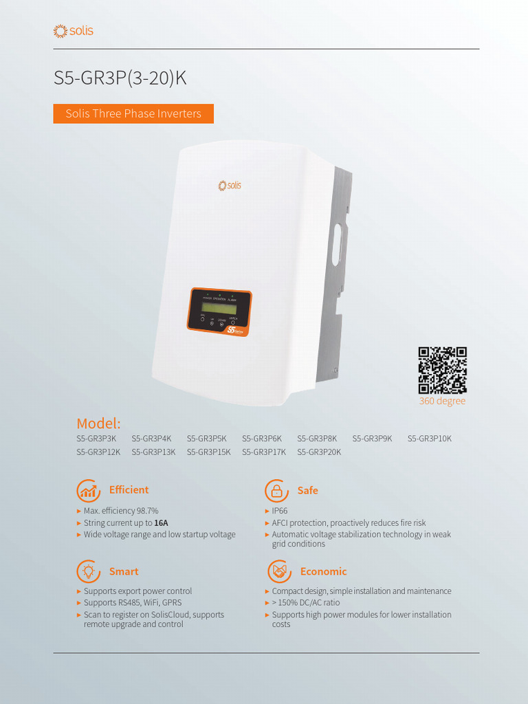 Solis Three Phase Inverter Specs | PDF | Quantity | Electrical Components