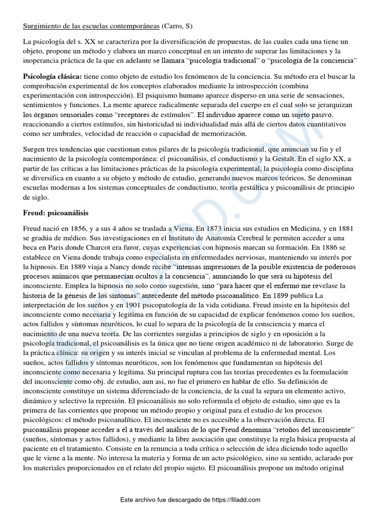 Psicoanalisis Resumen | PDF | Psicoanálisis | Mente inconsciente