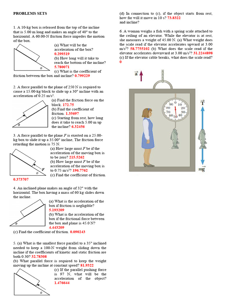 Problem Sets | PDF | Friction | Force