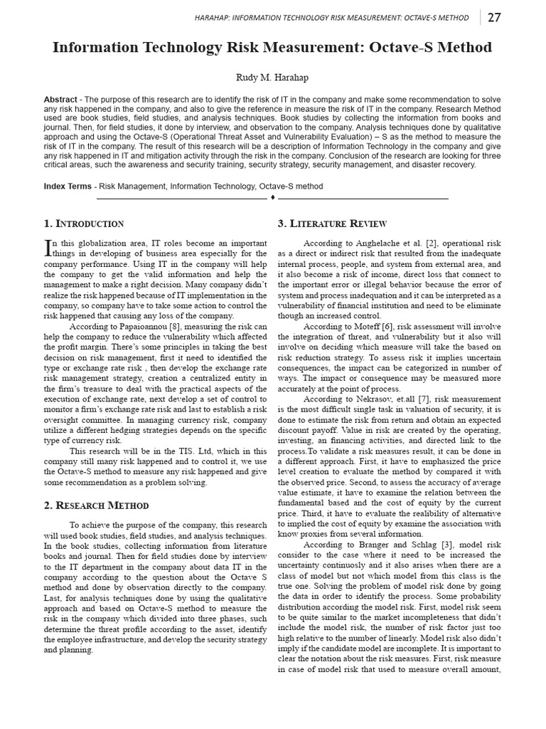 EN Information Technology Risk Measurement | PDF | Risk | Risk Management