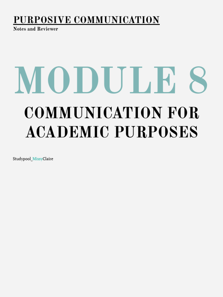 PurCom - Communication For Academic Purposes | PDF | Information ...