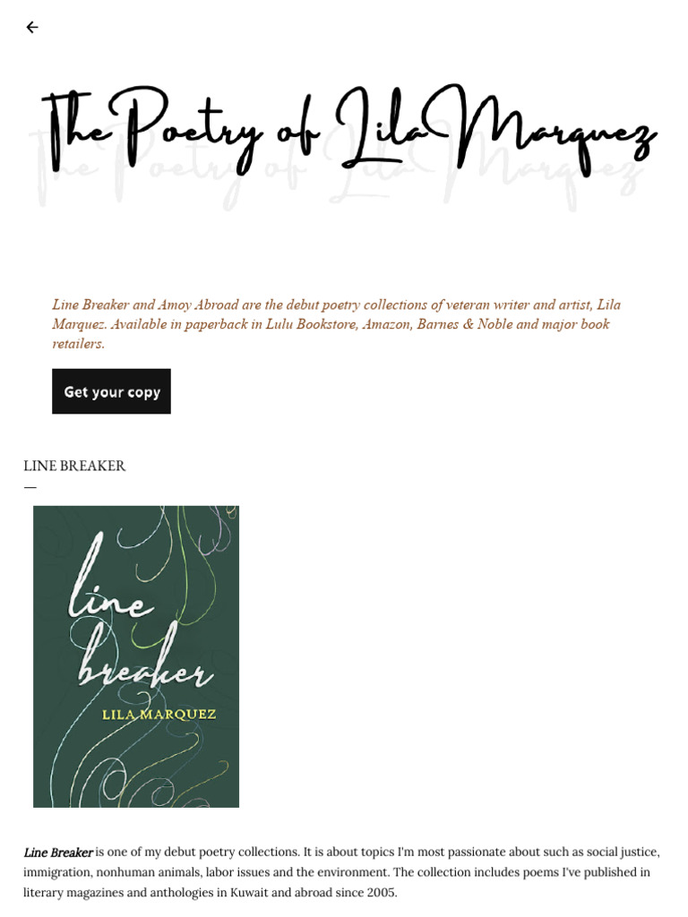 Line Breaker: A Collection of Poems (Lila Marquez) | PDF