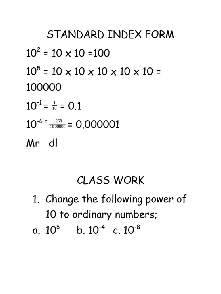 Standard Index Form | PDF