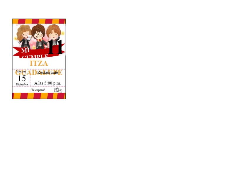 Invitacion Editable Harry Potter | PDF