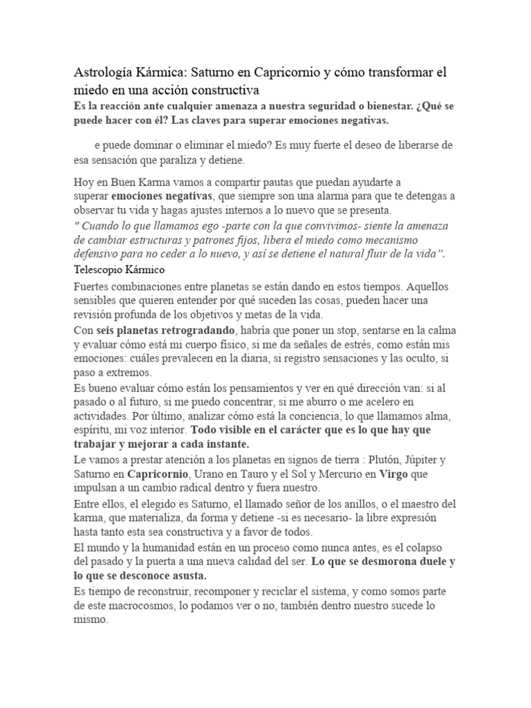 Astro Kar Saturno Capri | PDF