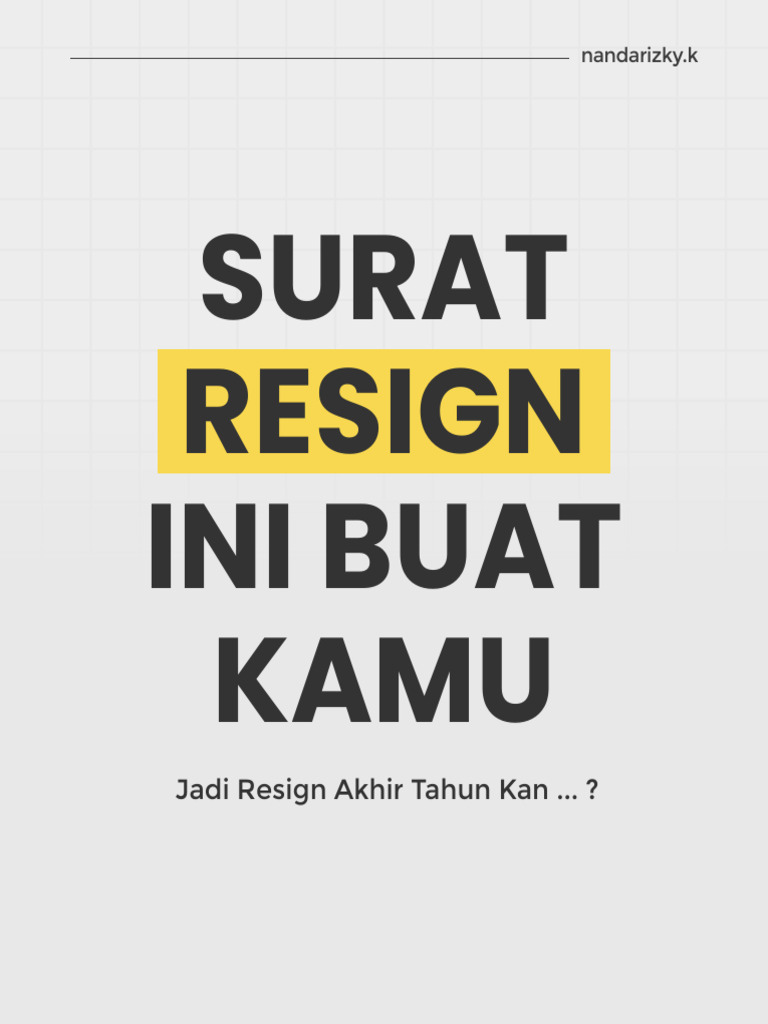 Contoh Surat Resign yang Baik dan Benar | PDF