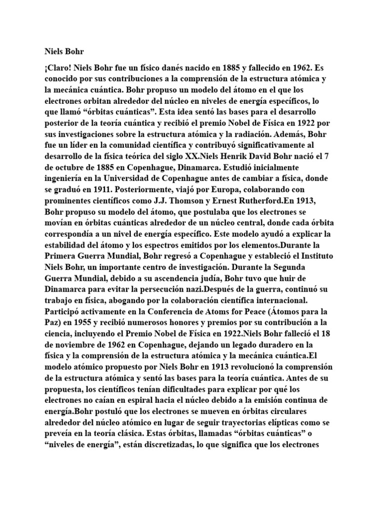 Niels Bohr | PDF | Niels Bohr | Átomos