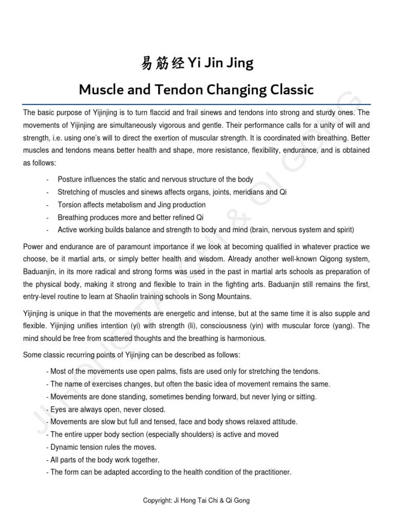 Yi Jin Jing | PDF | Chinese Martial Arts | Qi