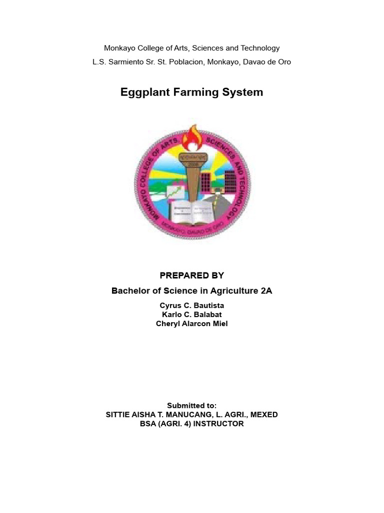 BSA2A Commodity Study of Eggplant | PDF | Agriculture | Eggplant