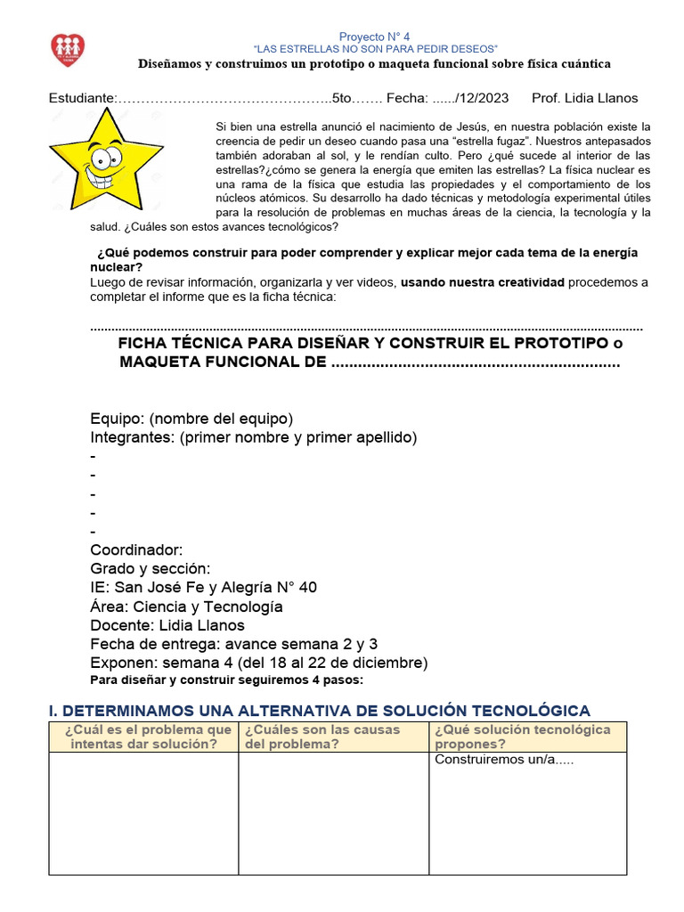 Ficha-Cyt-5abc-Diseña y Construye | PDF | Física | Cognición