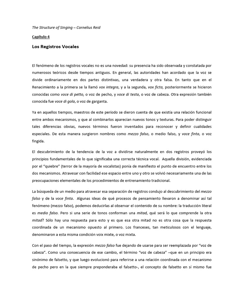 Registros Vocales | PDF