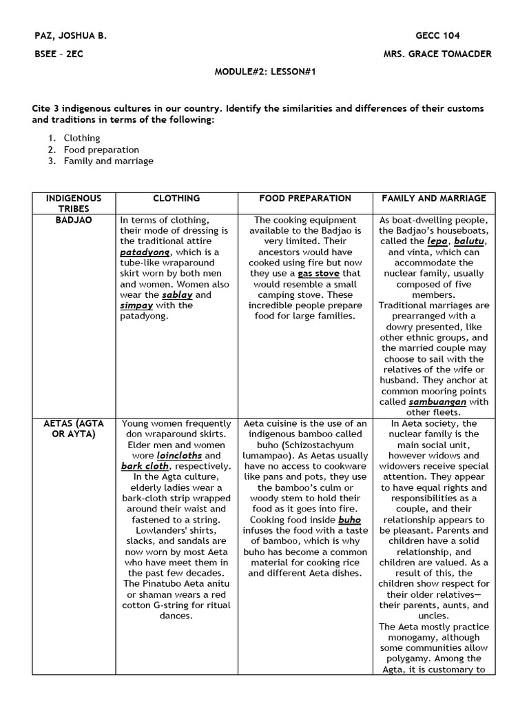 Gecc104 Module2 Lesson1 Paz Joshua B. | PDF | Clothing | Fashion