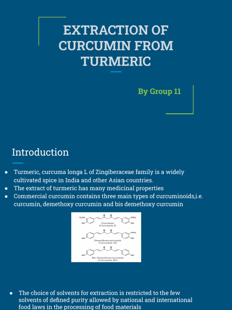 Project Presentation | PDF | Turmeric | Ethanol