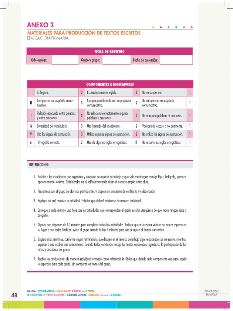 Rúbrica Para La Producción De Textos Escritos Pdf 8522
