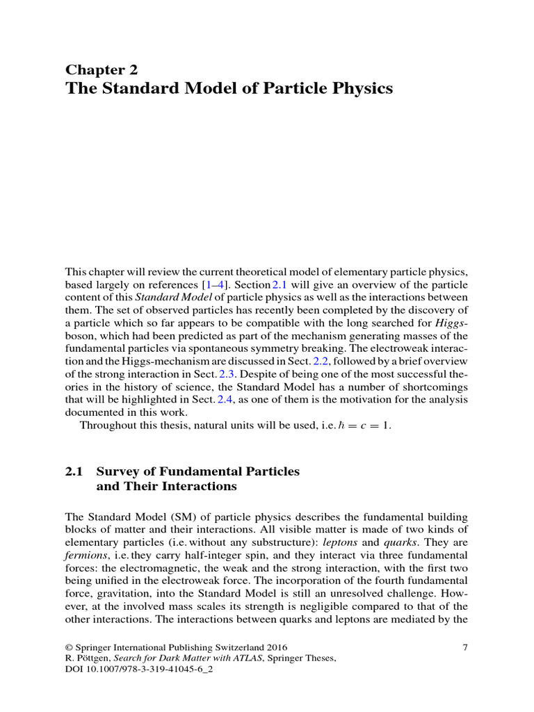The Standard Model of Particle Physics: 2.1 Survey of Fundamental ...